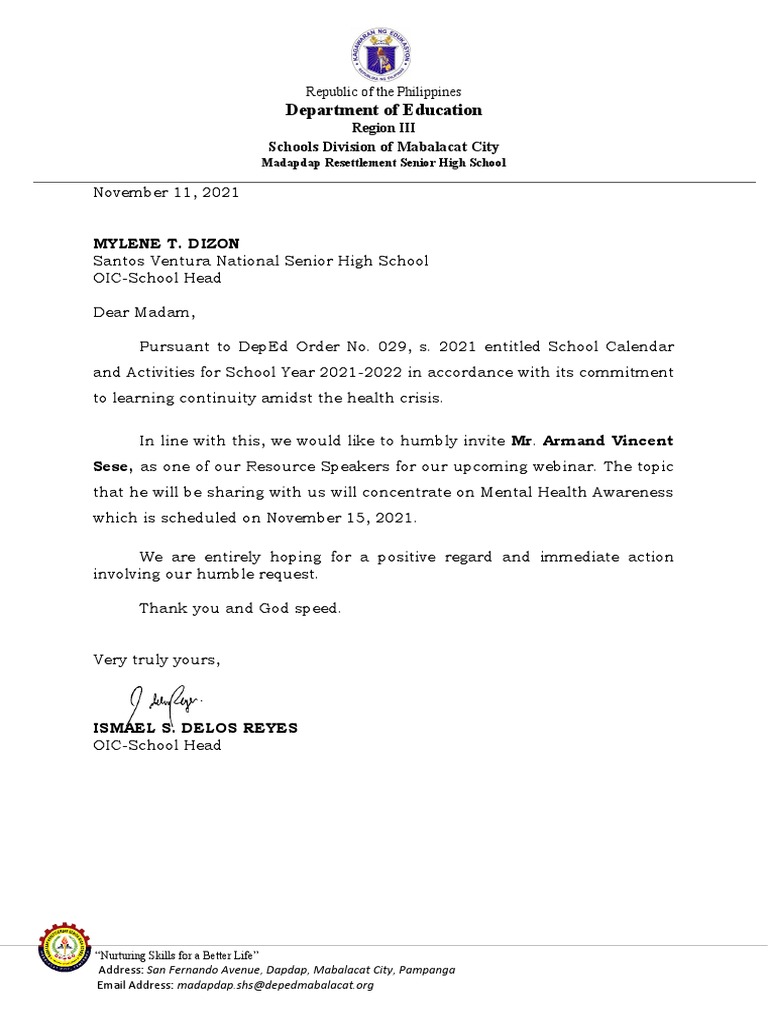 Letter Sir. Sese | PDF