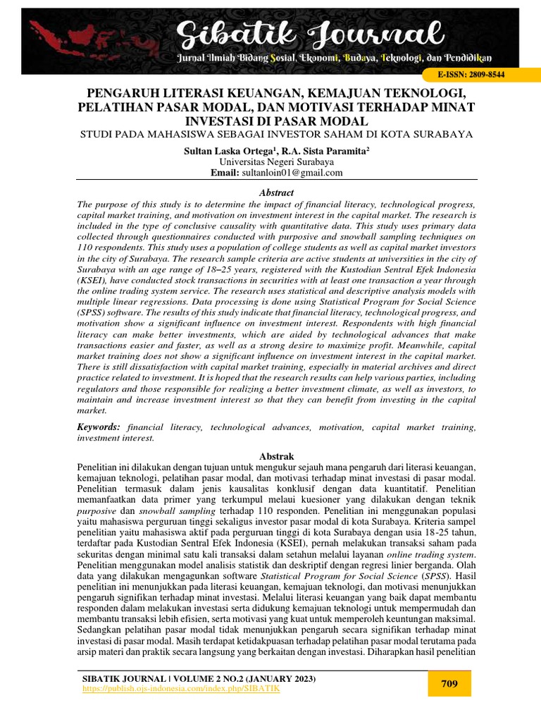 Artikel Sultan L Ortega Sibatik | PDF | Capital Market | Investing