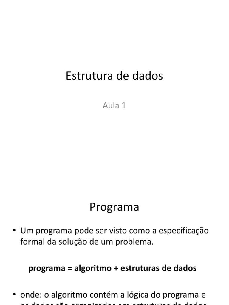 Estrutura de Dados - 1 | PDF | Tipo de dados | Estrutura de dados