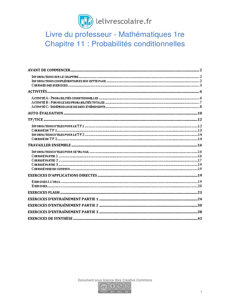Maths - Livre Du Professeur Lelivrescolaire - FR - Chapitre 11 - Probabilités Conditionnelles ...
