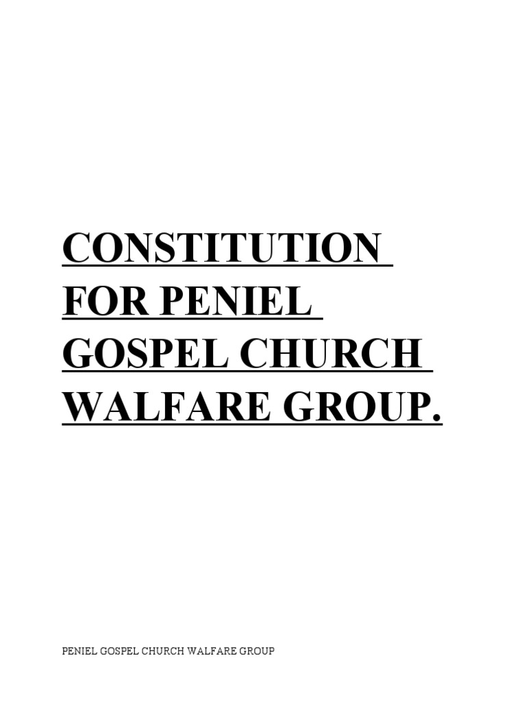 The Draft Constitution of Penniel Gospel Welfare Group | PDF