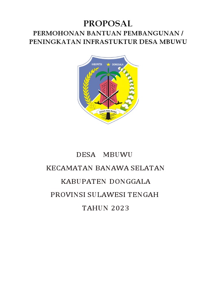 PROPOSAL Pembangunan Dan Peningkatan Desa MBUWU (PUPR) | PDF