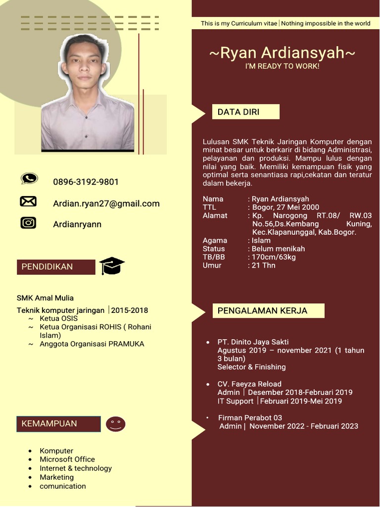 Resume Ryan Ardiansyah - Compressed | PDF