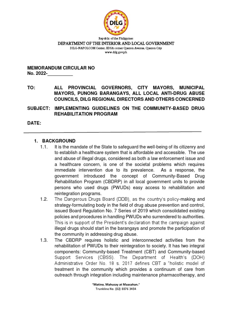 Dilg Memocircular 2022712 0e4008d3bc | PDF | Substance Use Disorder ...