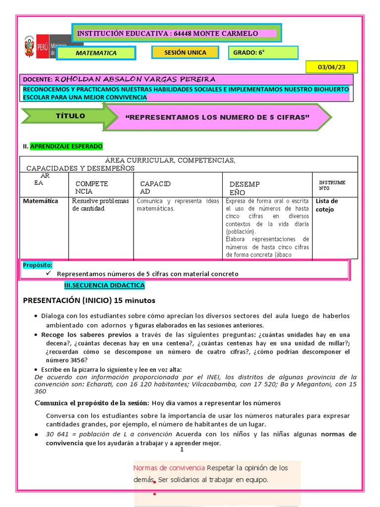 Sesion 01-03-04 (Matematica) | PDF