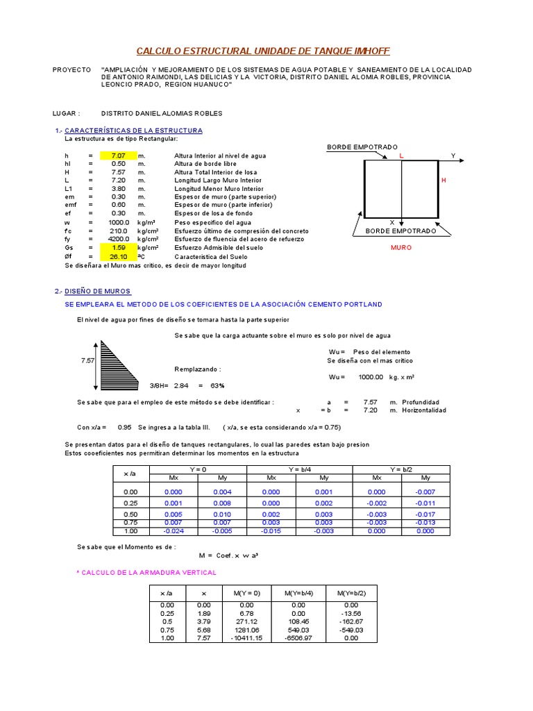 3.3.3 Diseño Estructural Del Tanque Imhoff | PDF