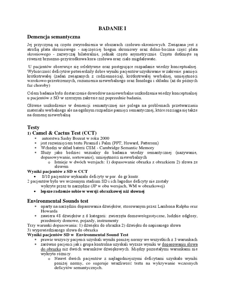 Poprawiony Skrypt Pamięć Semantyczna | PDF