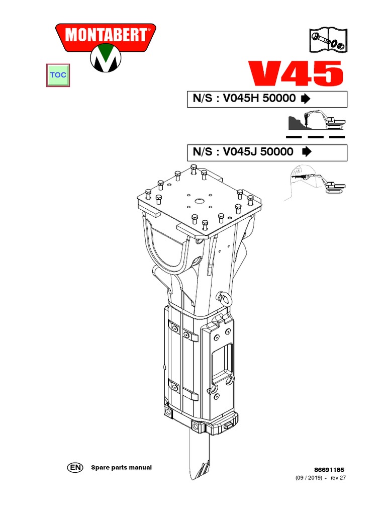Montabert V45 Spare Parts Manual | PDF | Piston | Mechanical Engineering