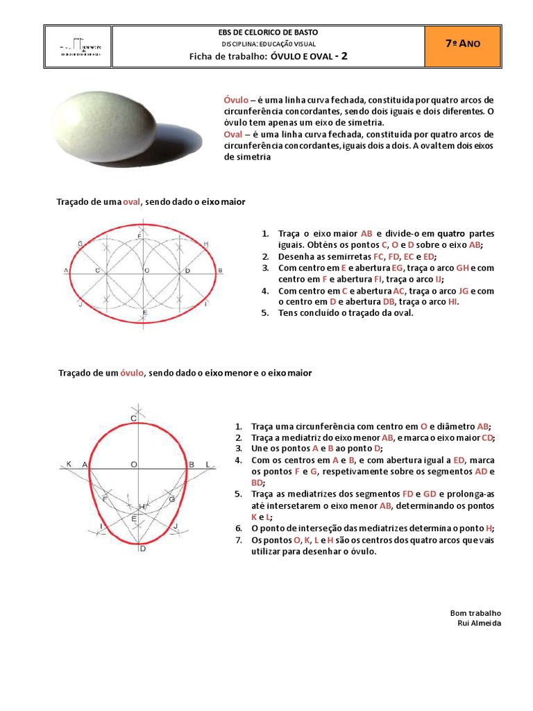 Traçado de Óvulo e Oval Geométricos | PDF | Formas geométricas | Física ...