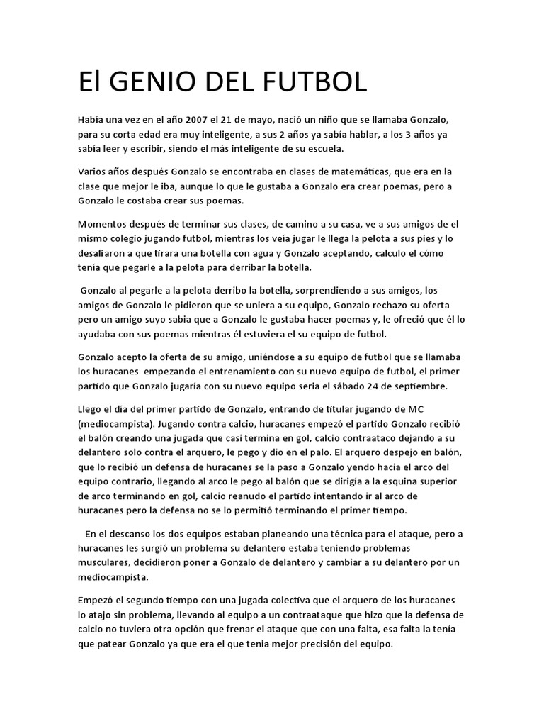 Gonzalo: El Futbolista Poeta | PDF | Delantero (Asociación de Fútbol ...