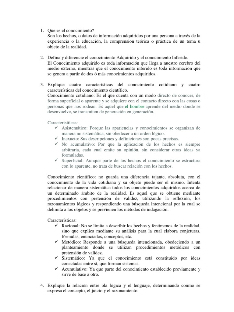 Definición y tipos de conocimiento | PDF | Lógica | Conocimiento