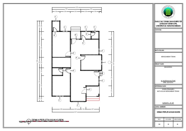 Denah Perletakkan Kusen: Fakultas Teknik Dan Komputer Jurusan Teknik ...