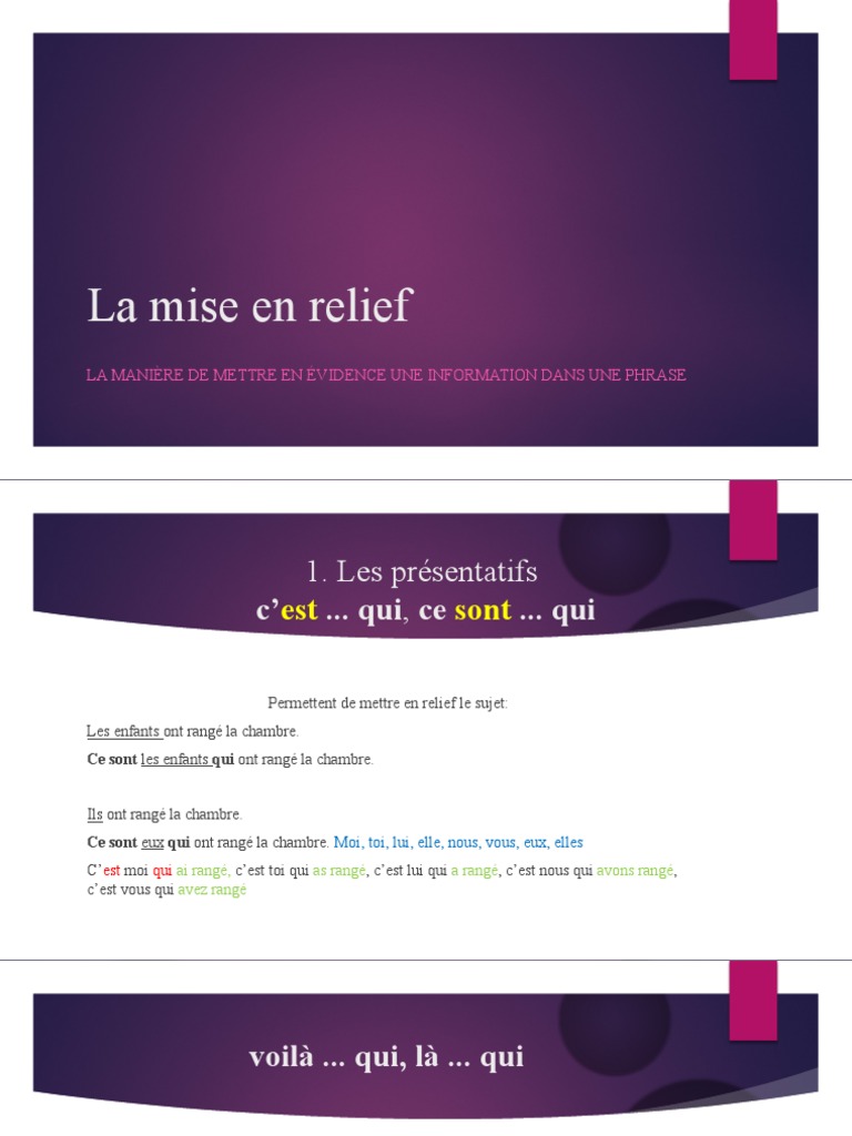 La Mise en Relief | PDF | Clause | Complément d'objet
