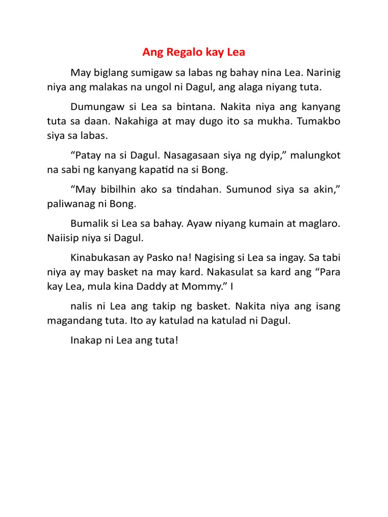 Ang Regalo Kay Lea | PDF