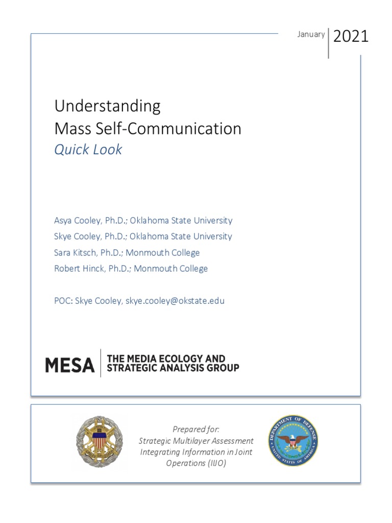 Understanding Mass Self-Communication | PDF | Communication | Mass Media
