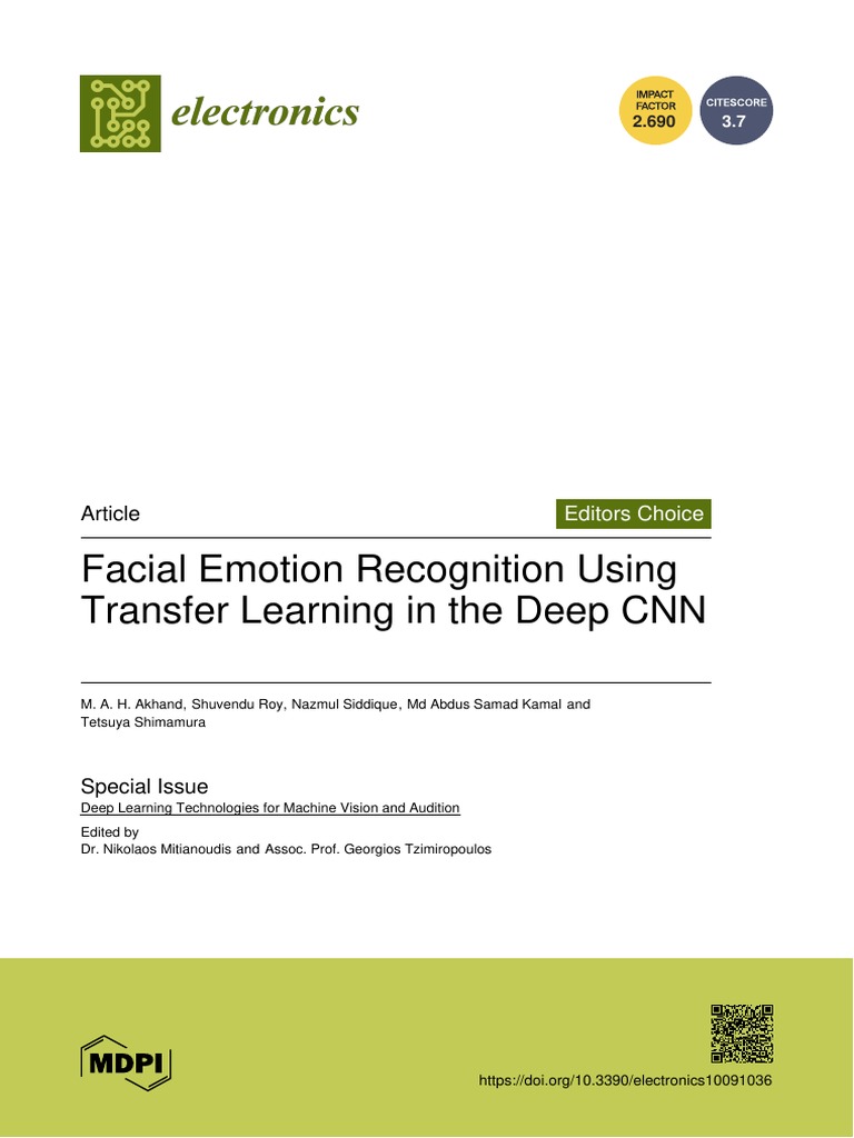 Facial Emotion Recognition Using Transfer Learning in The Deep CNN | PDF | Statistics ...