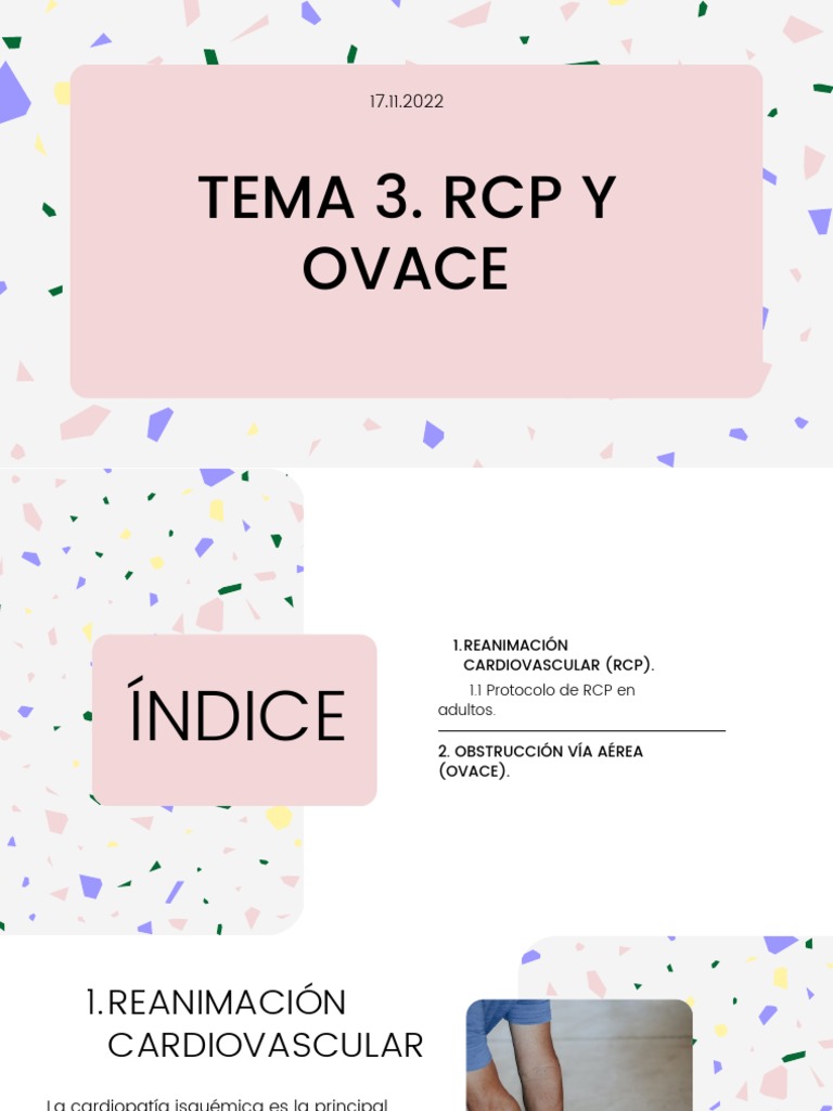 Tema 3. RCP y Ovace | PDF | Reanimación cardiopulmonar | Primeros auxilios