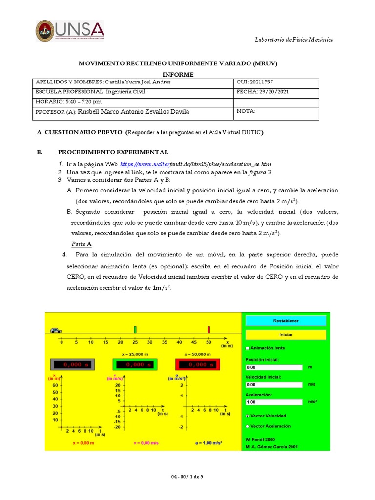 GUÍA MRUV2 (3) | PDF | Simulación | Física