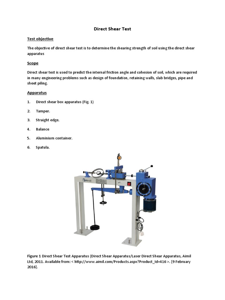 Direct Shear Test Report | PDF | Shear Stress | Density