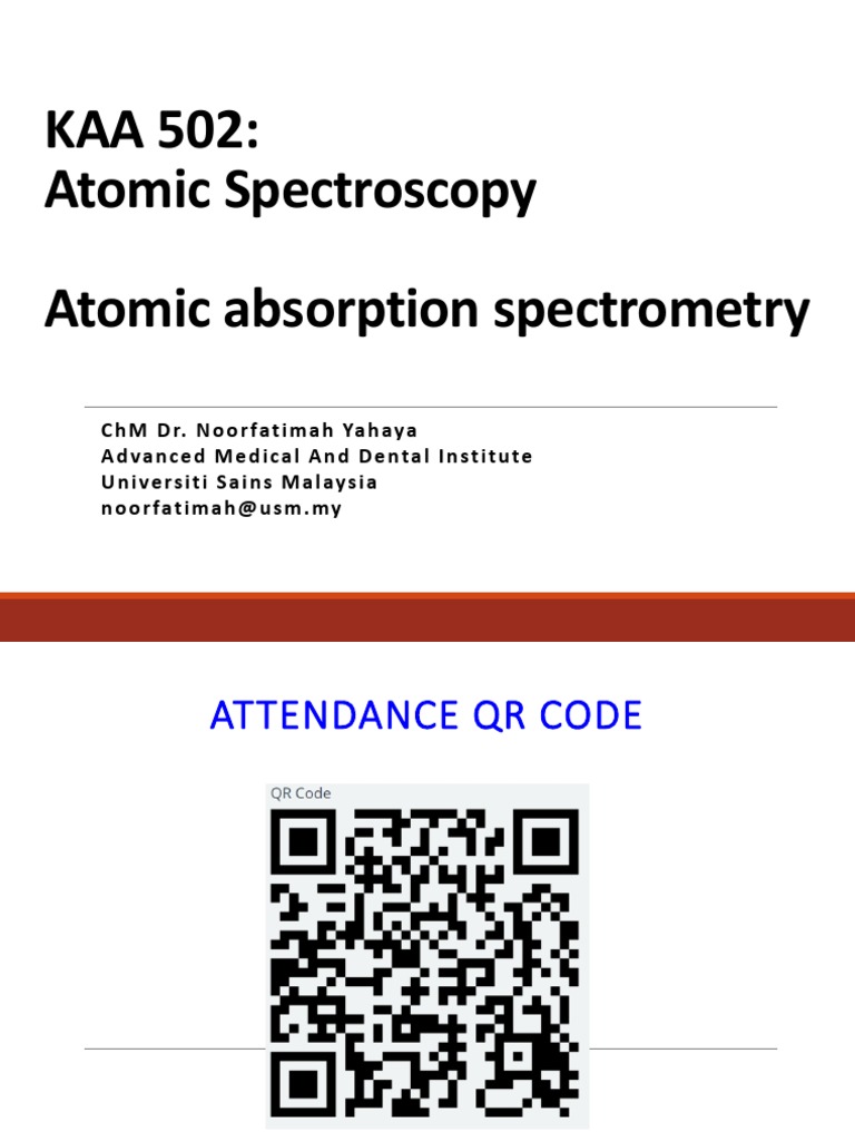 1 - AAS Part 1 | PDF | Atomic Absorption Spectroscopy | Spectroscopy