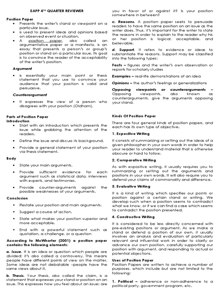 Eapp 4TH Quarter Reviewer | PDF | Survey Methodology | Experiment