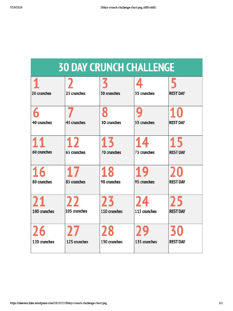 30day Crunch Challenge Chart | PDF