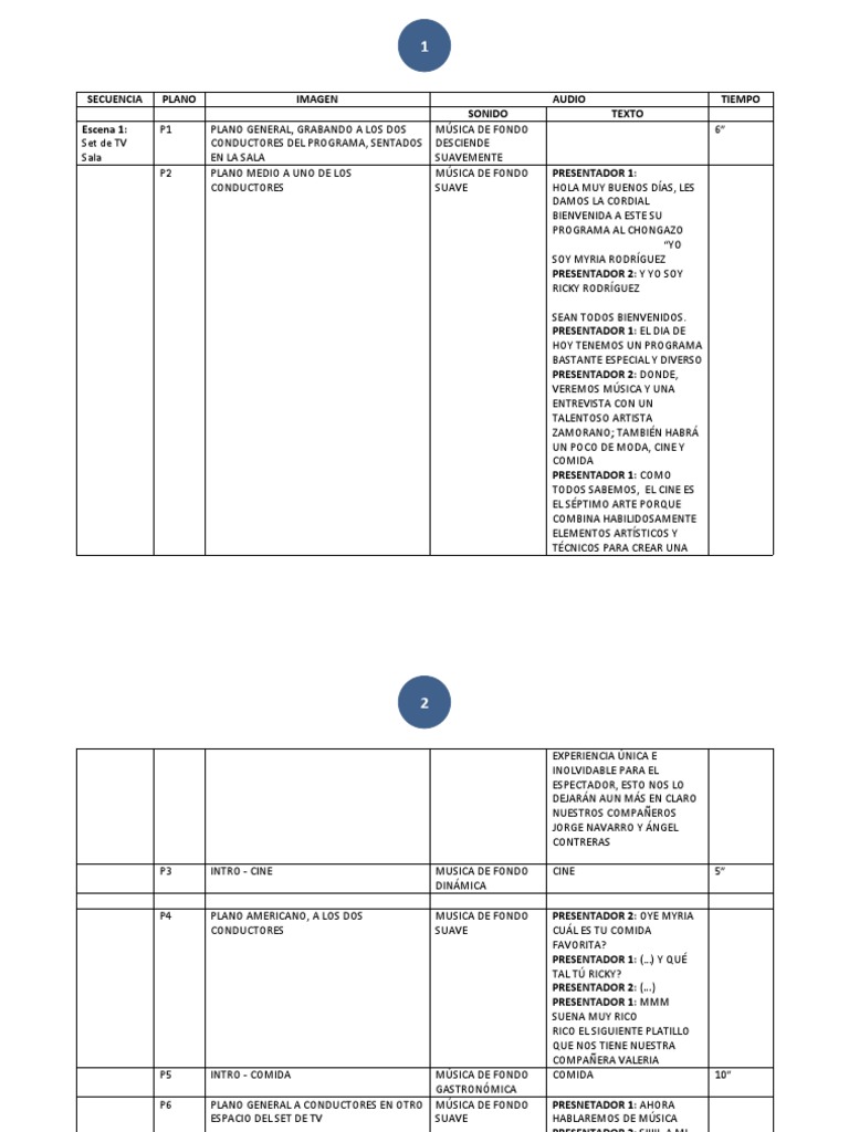 Guión Programa General | PDF