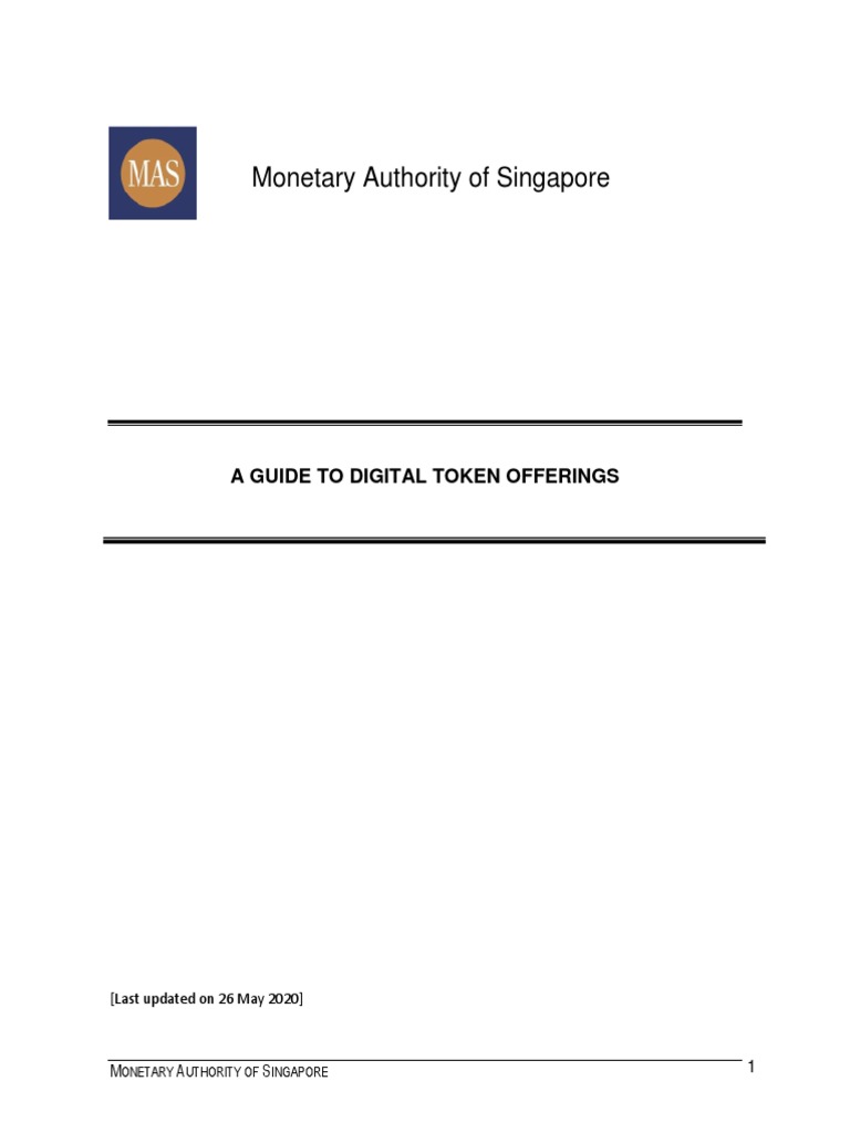 Guide To Digital Token Offerings 26 May 2020 | PDF