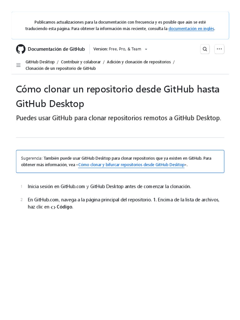 Clonar Repositorio Desde GitHub | PDF