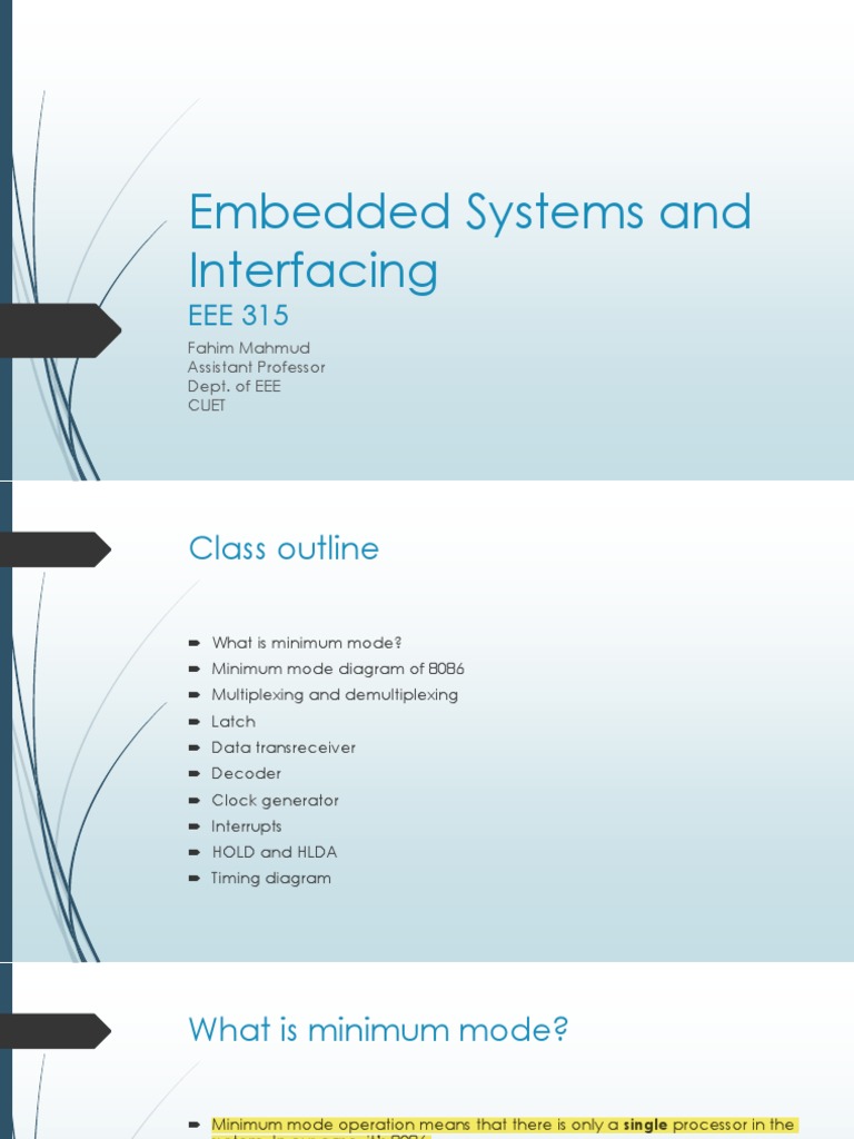 Slide-4 (8086 Minimum Mode) | PDF | Input/Output | Digital Technology