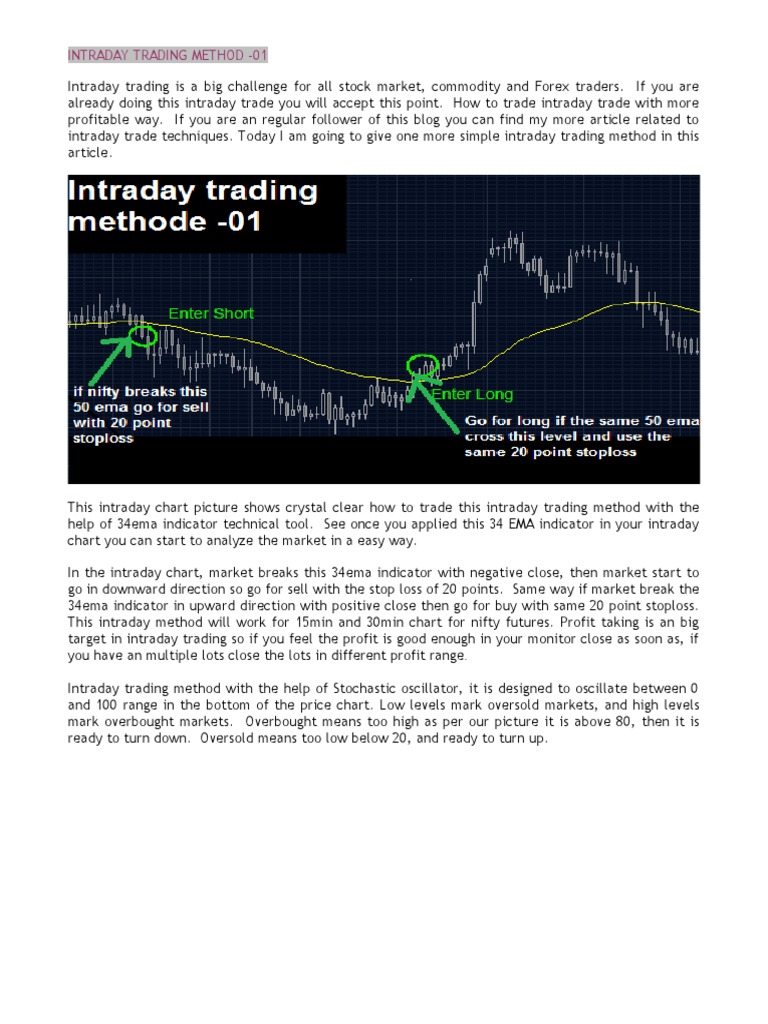 INtraday Trading Methods For Nifty | PDF | Day Trading | Order (Exchange)