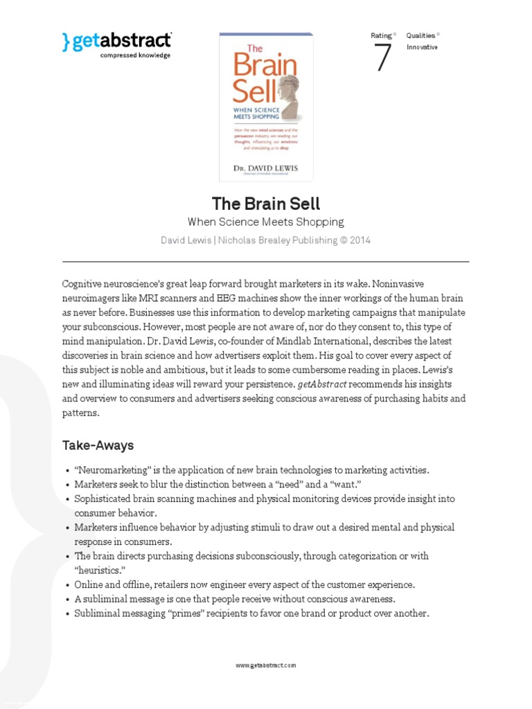 The Brain Sell Lewis en 22598 | PDF | Brand | Advertising