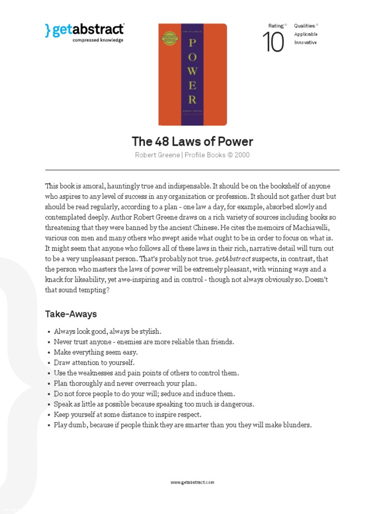 The 48 Laws of Power Greene en 8526 | Download Free PDF | Altruism