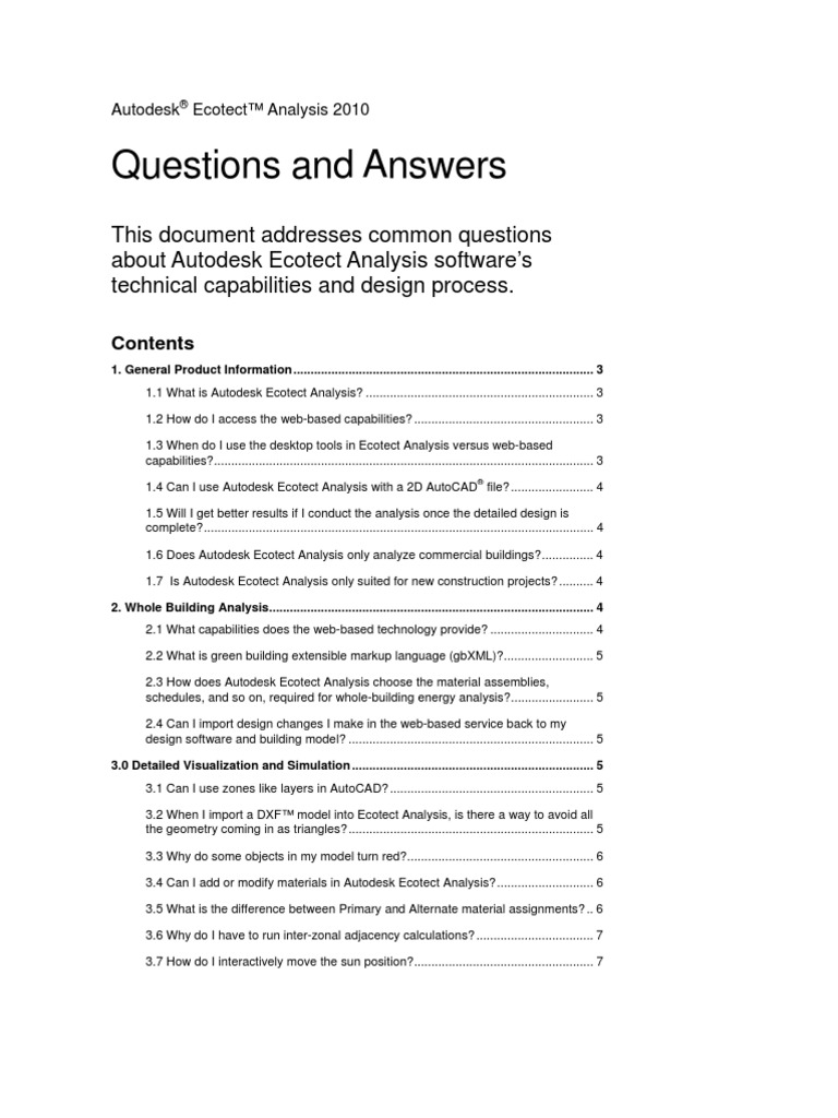 Questions and Answers | PDF | Autodesk | Building Information Modeling