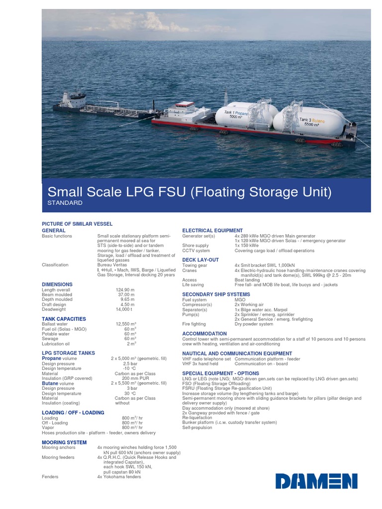 Product Sheet Damen Floating Storage Unit lpg21000 09 2017 | PDF