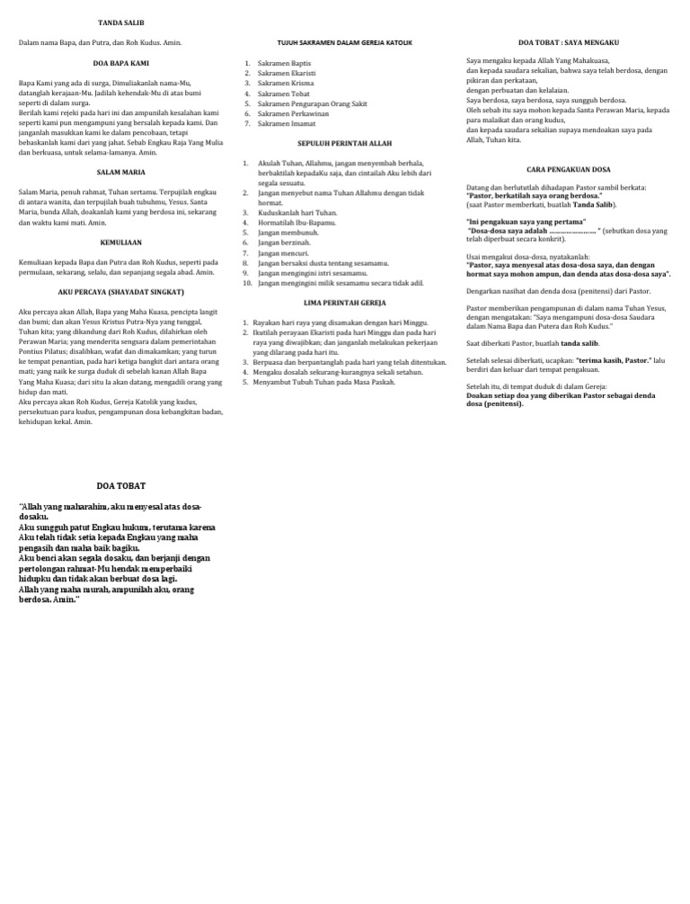 Pokok-Pokok Doa Katolik | PDF