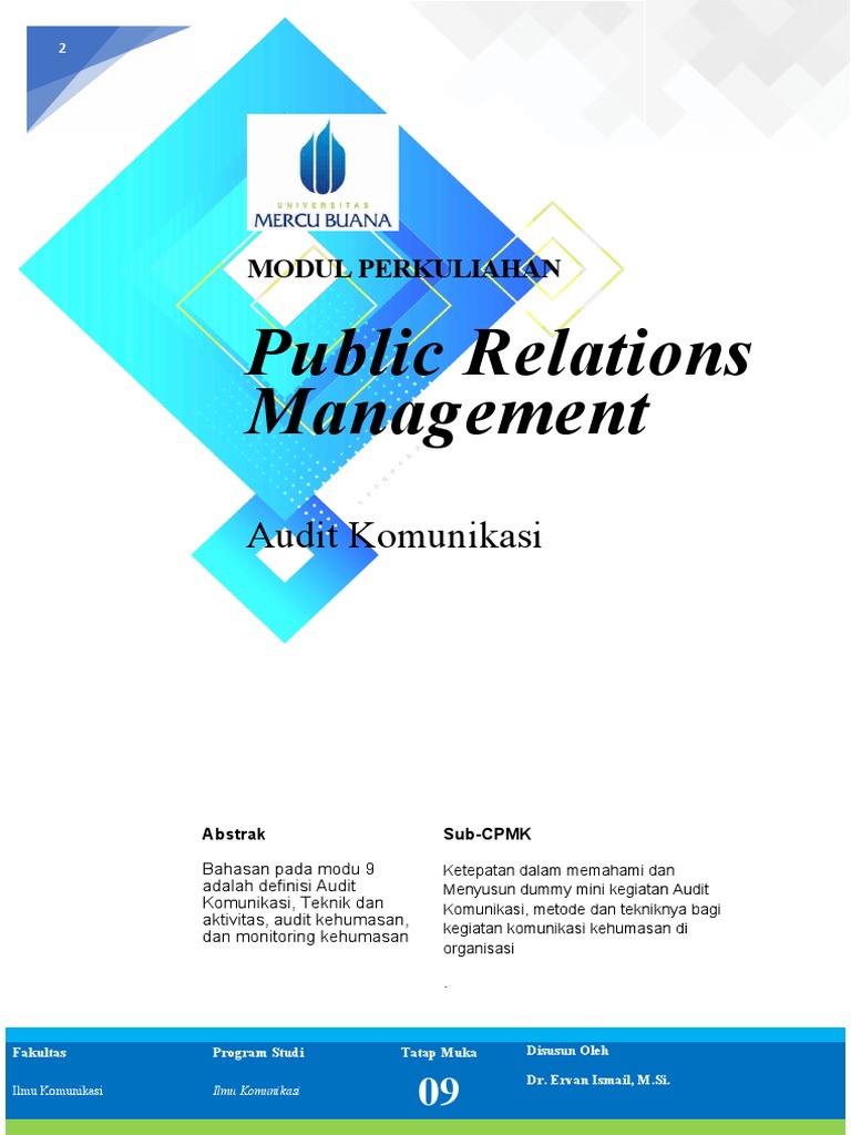 Modul 9. Public Relations Management | PDF