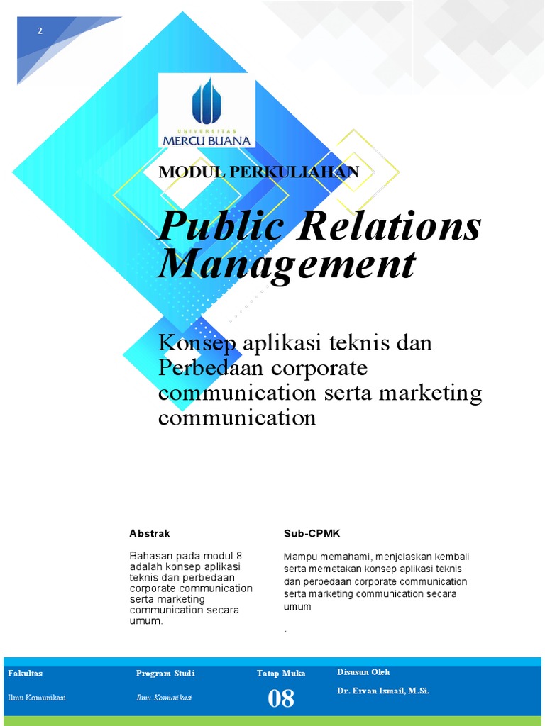 Modul 8. Public Relations Management | PDF