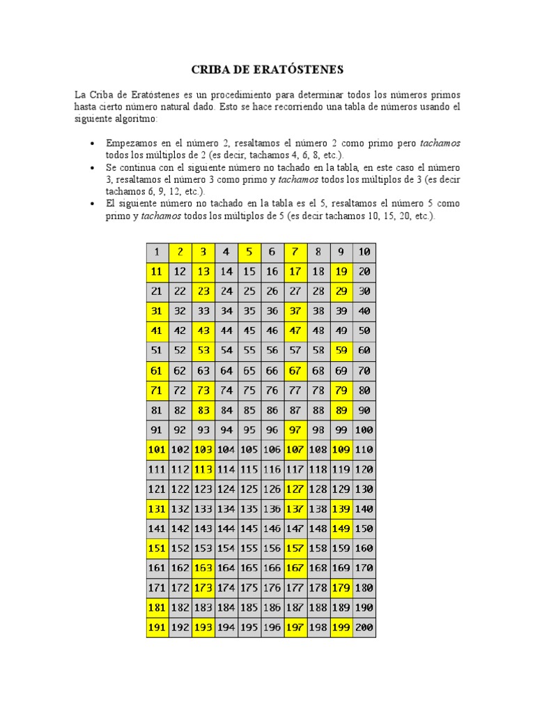 Criba de Eratóstenes | PDF