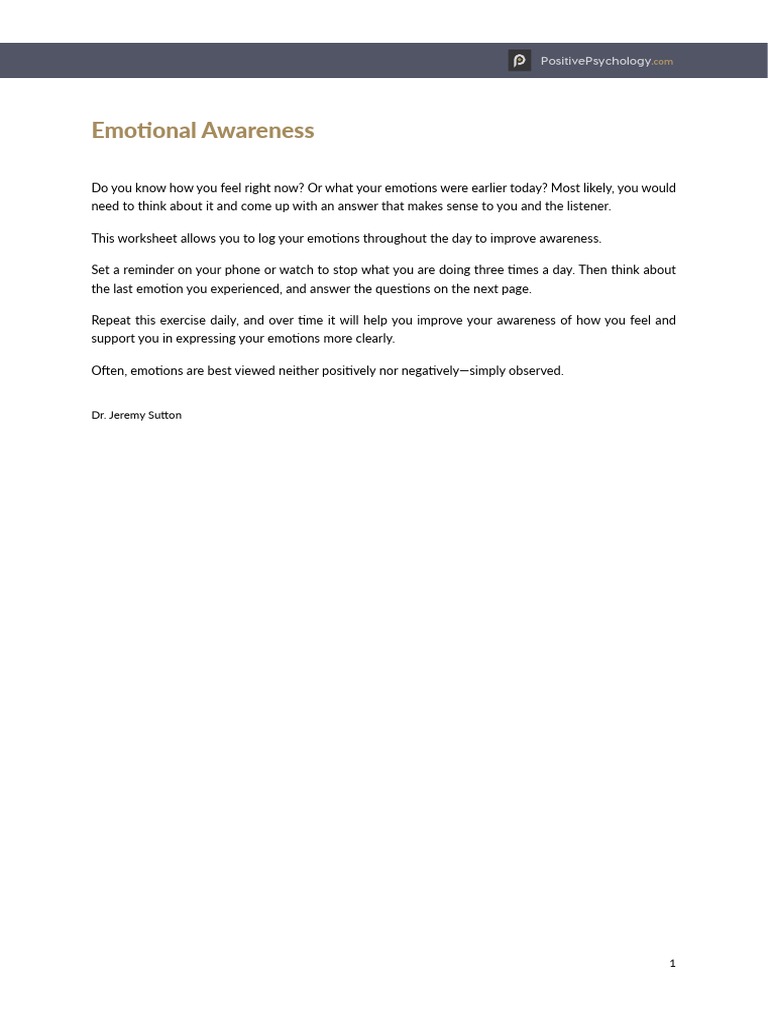 Emotional Awareness | PDF