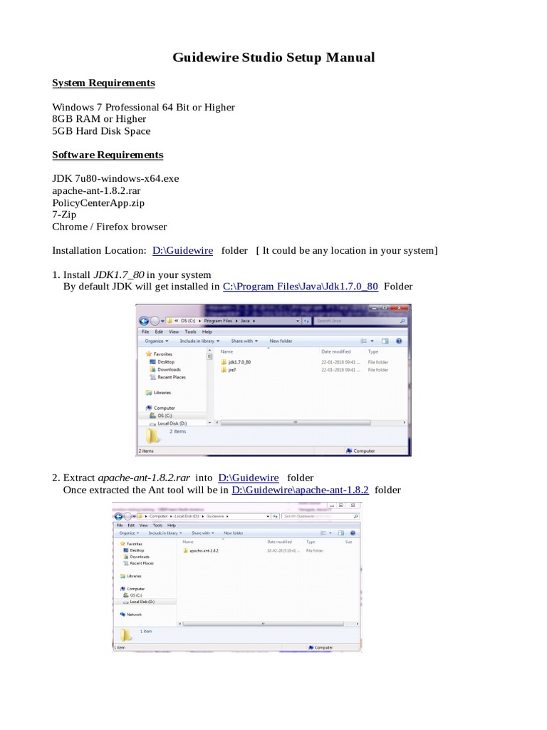 Guidewire Studio Setup Manual: System Requirements | PDF