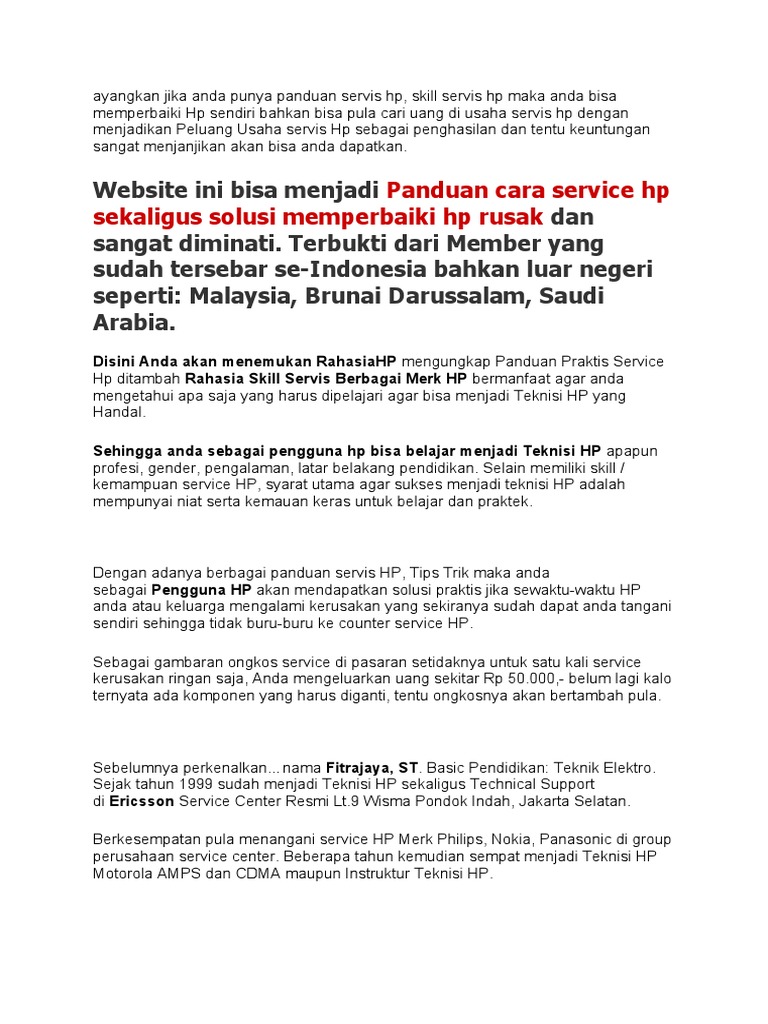 Belajar Service Hp Pdf