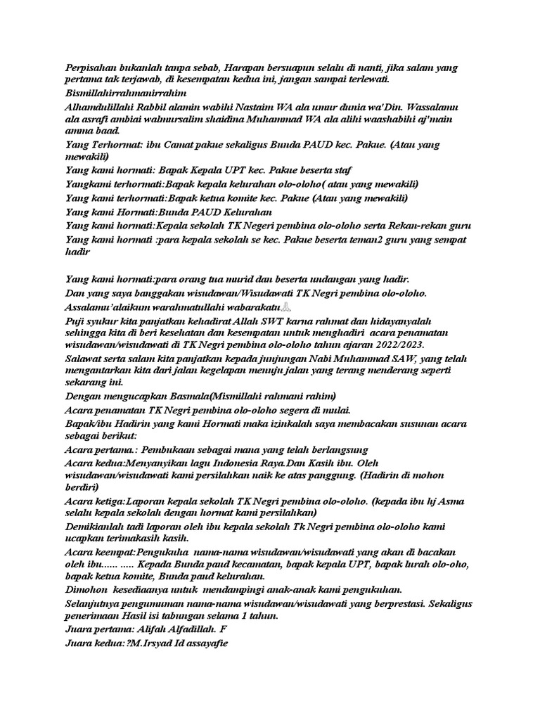 MC TK Pembina Olo-Oloho | PDF