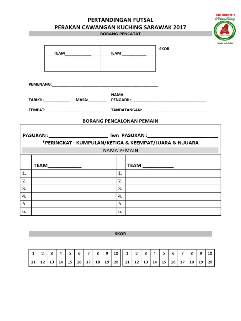Borang Futsal | PDF