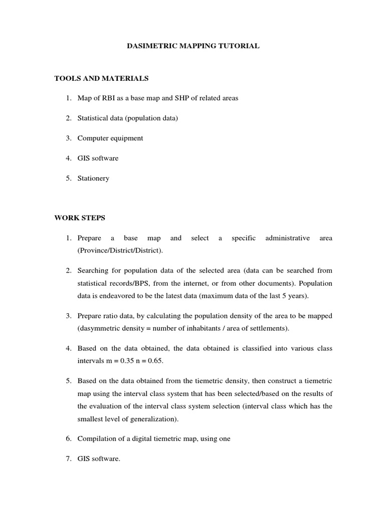 Dasimetric Mapping Tutorial | PDF