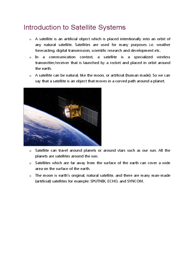 History of Satellite Systems | PDF | Science & Mathematics