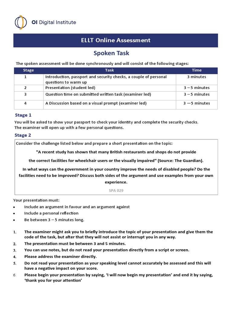 Spoken Assessment | PDF | Essays | Psychological Concepts