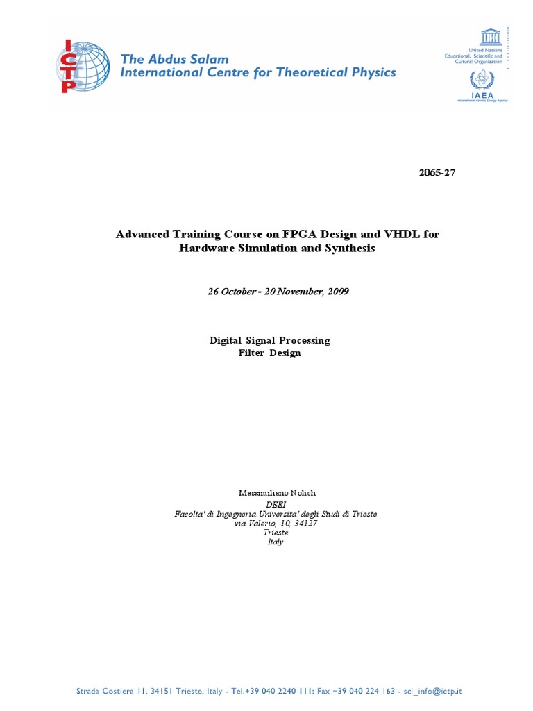 Advanced Training Course On FPGA Design and VHDL For Hardware Simulation and Synthesis | PDF ...