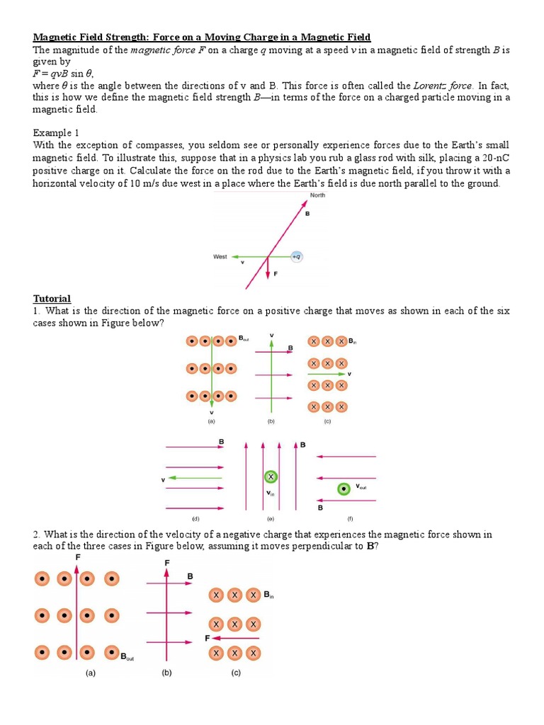 Magnetic Force On A Moving Charge | PDF | Magnetic Field | Force