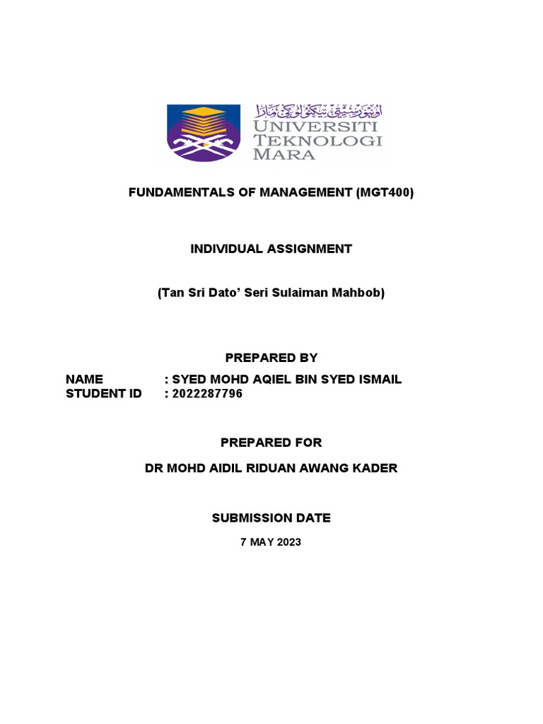 TAN SRI DATO' SERI SULAIMAN MAHBOB | PDF